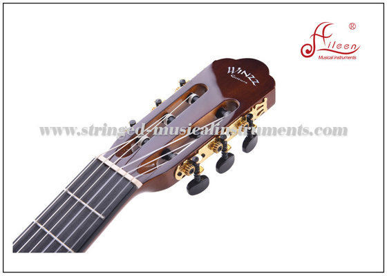 Black ABS Fine Fretted String Instruments hardwood Top Classical Guitar