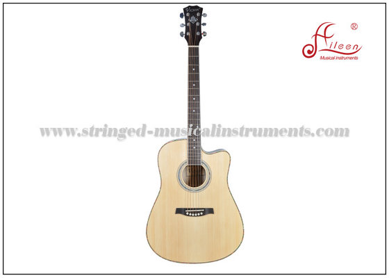 41'' Linden Plywood Spruce Cutaway Acoustic Guitar With White ABS Binding