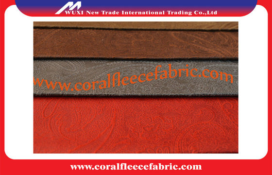 100% Polyester Furniture Faux Suede Fabric / Knitted Microfiber Upholstery Fabric
