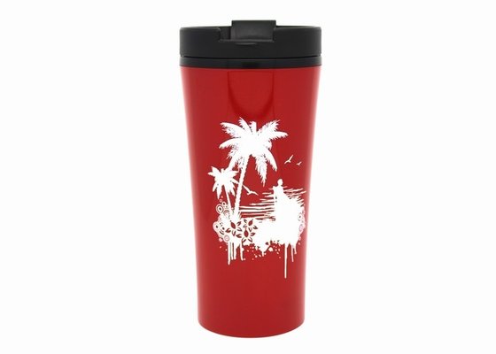 Red Portable 12 Oz No Spill Travel Mug Leak Proof Design / Customized Pattern