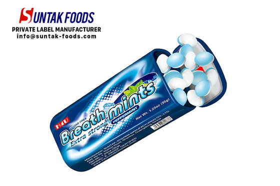 Hard Sugar Free Refreshing Peppermint Oval Shaped Compressed Candy