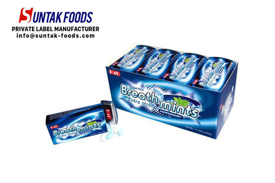 Sugar Free Refreshing Peppermint Hard Candy , Blue Mint Hard Candy Oval Shaped