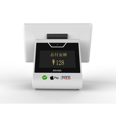Dual screen billing system machine all in one POS with built-in 80mm Printer NFC 1D 2D barcode scanner wireless cashier