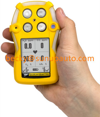 Honeywell GasAlertQuattro 4-Gas Detectors QT-XWHM-A-Y-NA % LEL O2 H2S CO Alkaline Version Yellow Housing