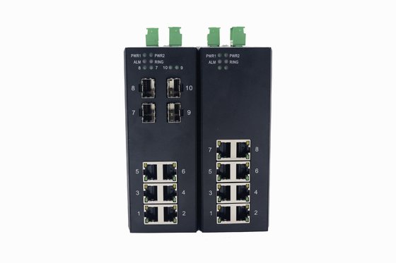 Lightweight 10 Port Industrial Managed Ethernet Switch -40℃~85℃ Work Temp.