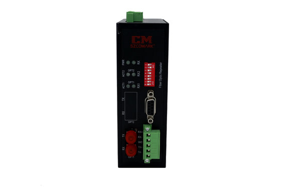 Black Industrial Fiber Converter Support DH485/CC- Link / BACnet / Interbus / CS31