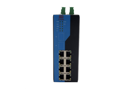 Durable Industrial POE Switch 8/10 Port Poe Gigabit Switch Dual Redundant Input Power