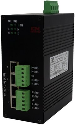 Black Modbus Ethernet Gateway Four Channel RS 485 With Serial Isolation Function