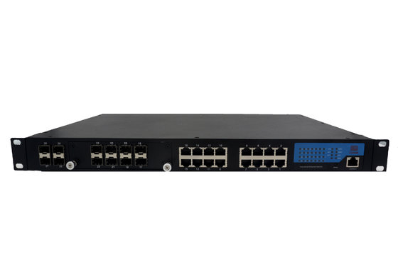 12.8Gbps Bandwidth Industrial Managed Ethernet Switch 1U Standard Rack Installed
