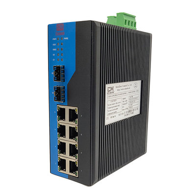 IP40 Protection Managed Industrial Ethernet Switch 10 Port With 5 Years Warranty