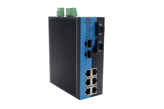 100M Compact Industrial Managed Ethernet Switch 10 Port With Gigabit SFP Slots