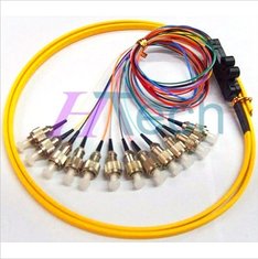 China FC 12 Colors Ribbon Fiber Optical Pigtail, PVC/LSZH Outer Jacket，OD0.9mm supplier