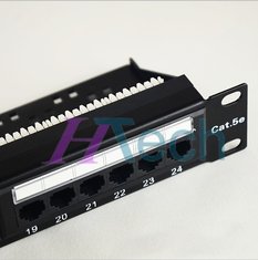 China 1u 19inch Cat5e 24 Port Patch Panel Black Color supplier