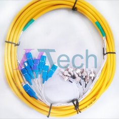 China Yellow Color 5M SC/FC Singlemode 8Core Fiber Optic Patch Cord Fanout 0.9mm Fiber Optic Cable supplier