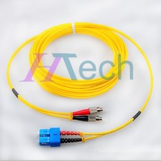 China Yellow Color 5M SC/FC SM Duplex Fiber Optic Patch Cable Red and Black Color Boot supplier