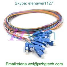 China Singlemode 0.9mm Fiber Optic Pigtail SC/PC Pigtail 12 Corlors supplier
