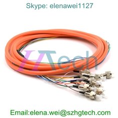 China OM1 FC 12Fiber Multimode Optical Fiber Pigtail Orange Color supplier