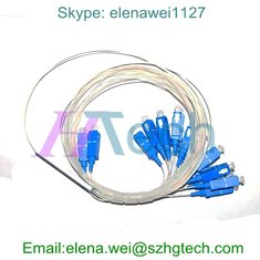 China Steel Tube 2*16 Fiber Optic Splitter with SC connector supplier