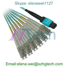 China Fiber Optic Equipment OM3 MPO/LC Patch Cord 10Gb Patch Cord LSZH Outer Jacket supplier
