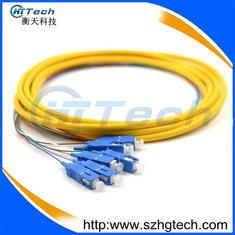 China Round Type 6 Core Single Mode Fiber Optic Cable With SC Connector supplier