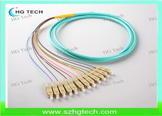 Round Type om3 SC Fiber Optic Pigtail 0.9mm Fanout Fiber Pigtail supplier