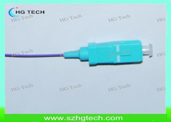 Purple SC OM4 Fiber Pigtail , 0.9mm / 2.0mm / 3.0mm Cable Diameter supplier