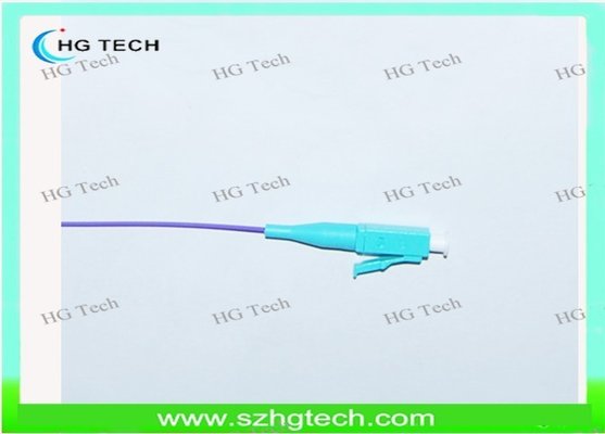 Purple SC OM4 Fiber Pigtail , 0.9mm / 2.0mm / 3.0mm Cable Diameter supplier