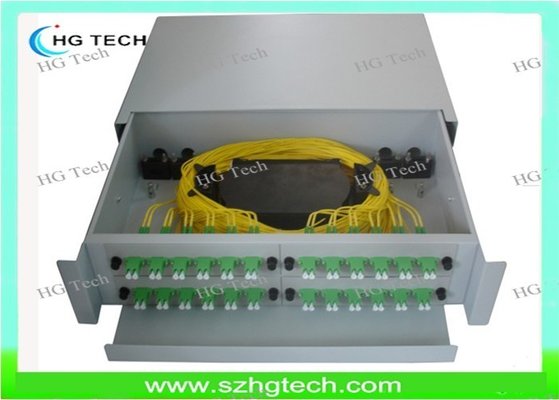 2U 48Core Sliding Fiber Optic Patch Panel  With LC/FC Fiber Optic Adapter supplier