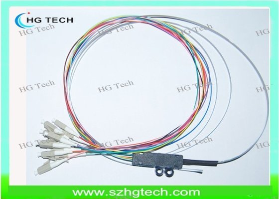 Colorful Ribbon Multimode LC Fiber Pigtail 0.9MM, Ribbon 12Core Fiber Cable supplier