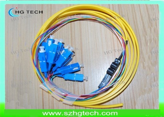 Colorful Ribbon Multimode LC Fiber Pigtail 0.9MM, Ribbon 12Core Fiber Cable supplier