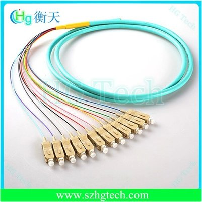 OM3 SC Fiber Optic Pigtail For Fiber Optic Terminal Box, 12 Colors Fiber Cable supplier