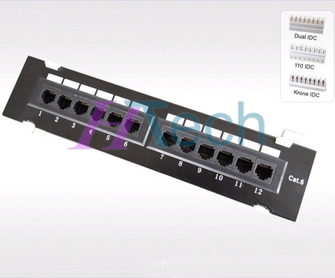 Patch Panel Cat6 12 Port, Black Color, Wall Mount, 110/Krone/Duan IDC supplier