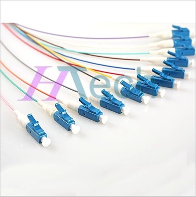 LC indoor 12 Fiber Cores Fiber Optic Pigtail, PVC/LSZH Outer Jacket，OD0.9mm supplier