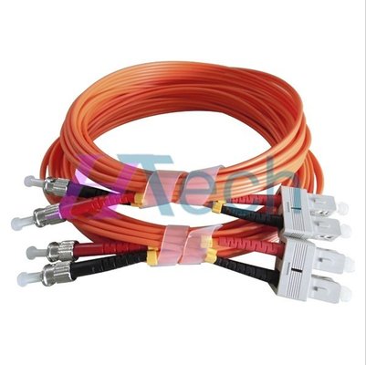 Multimode Duplex SC/ST Optic Fiber Cable, PVC/LSZH Outer Jacket，Orange Color supplier