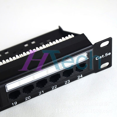 Unshielded Krone CAT5E Patch Panel,Black Color, RJ45 Network Patch Panel supplier