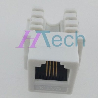 CAT3 6P4C RJ11 Telephone Keystone Jack, White Color, 3U Golden Plating supplier