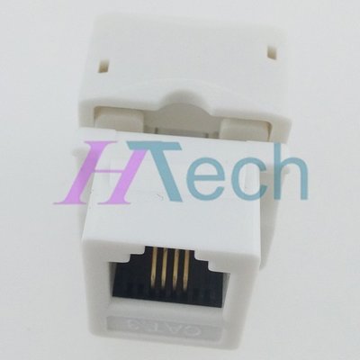 CAT3 6P4C RJ11 Telephone Keystone Jack, White Color, 3U Golden Plating supplier