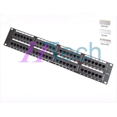 UTP CAT5E 2U 19 Inch Patch Panel with Cable manager Black Color supplier