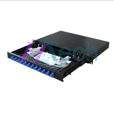 1U 12Port Slidable Fiber Optic Patch Panel With 1.5M SC Fiber Pigtail 0.9mm supplier