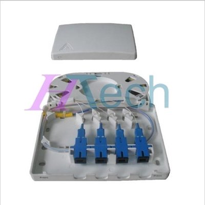 Plastic shell 4 port Fiber Optic Terminal Box,  SC/LC/FC Port Fiber Optic Faceplate supplier