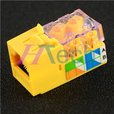 Yellow Color Cat6 Keystone Jack, TCL Type Cat6 RJ45 Jack supplier