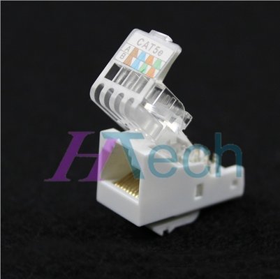 White Color RJ45 Cat5e Keystone Jack Tooless Type supplier