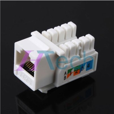 White Color Cat6 Keystone Jack RJ45 Network Jack supplier