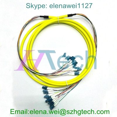 Indoor 5Meter LC/LC Singlemode 12Core Fiber Optic Patch Cord Fanout 0.9mm supplier