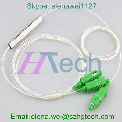 Steel Tube 1X2 Fiber Optic Coupler with SC/APC connector Bare Fiber supplier