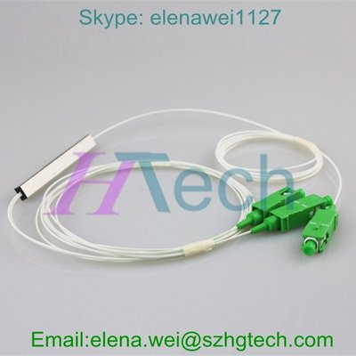 Steel Tube 1X2 Fiber Optic Coupler with SC/APC connector Bare Fiber supplier
