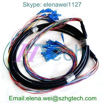 Black Jacket 24Core Outdoor Fiber Patch Cord With SC/LC Connector supplier