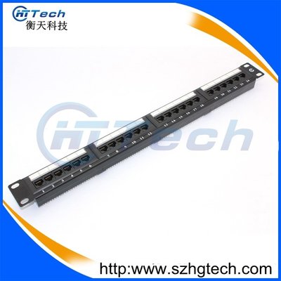 Krone/Dual IDC UTP Cat6 24Port Patch Panel Black Color supplier