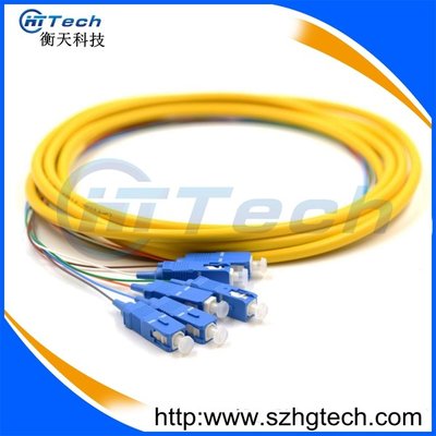 Round Type 6 Core Single Mode Fiber Optic Cable With SC Connector supplier
