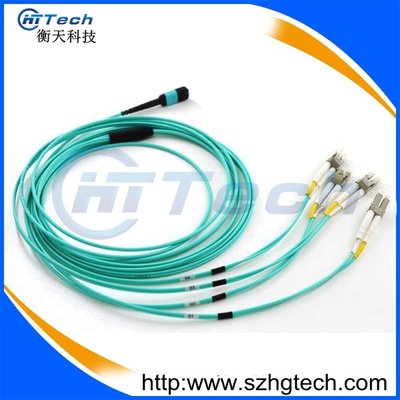 12Core OM3 MPO-LC Fiber Optic Patch Cord, Aqua Color, MPO Cassette supplier